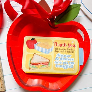 Dinner and Dishes Back to School Gift Card Holder, Lunch Tray, Teacher ...