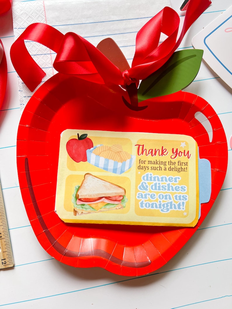 Dinner and Dishes Back to School Gift Card Holder, Lunch Tray, Teacher ...