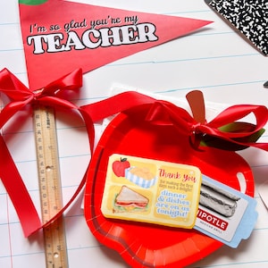 Dinner and Dishes Back to School Gift Card Holder, Lunch Tray, Teacher ...
