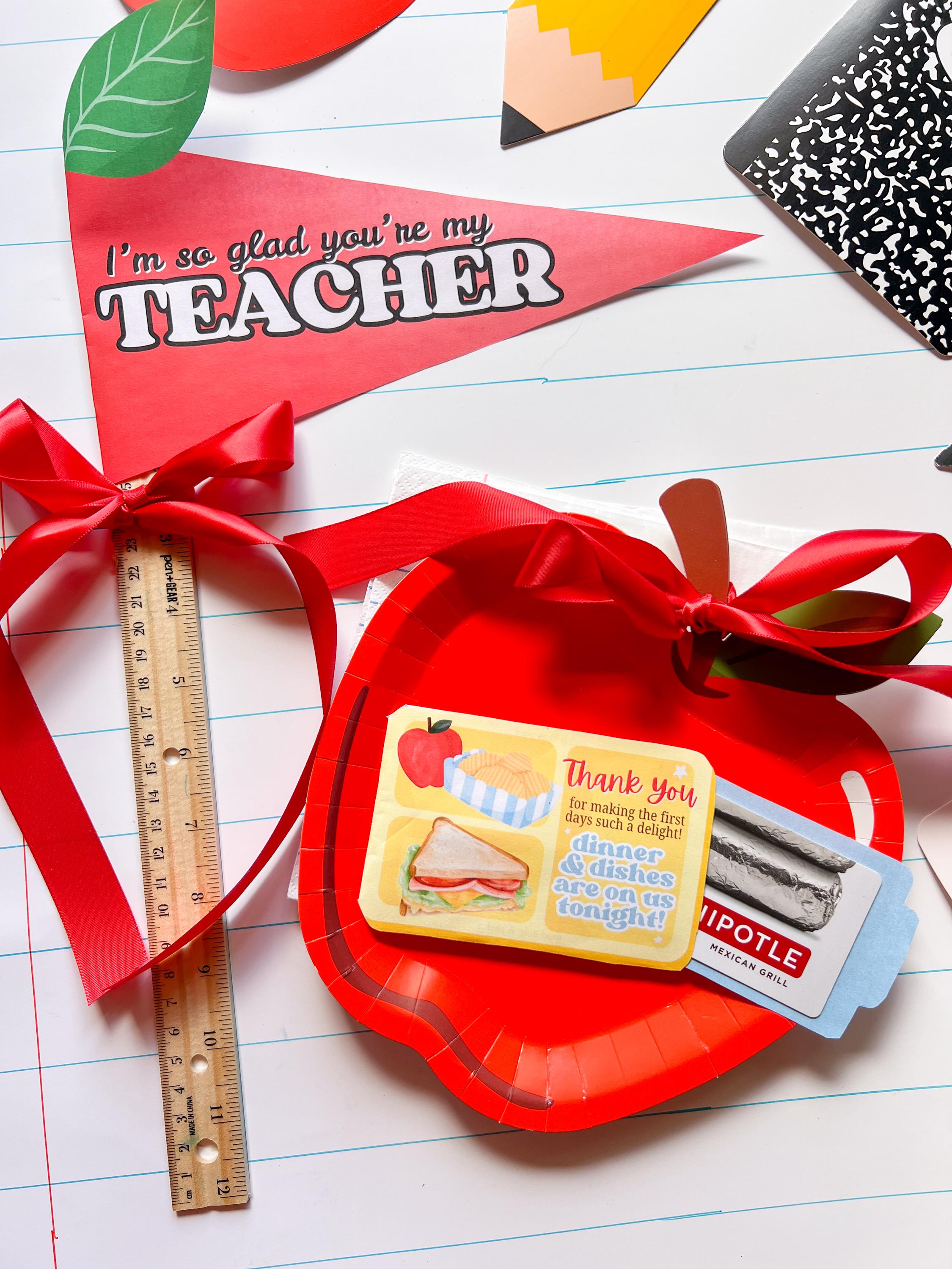 Dinner and Dishes Back to School Gift Card Holder, Lunch Tray, Teacher ...