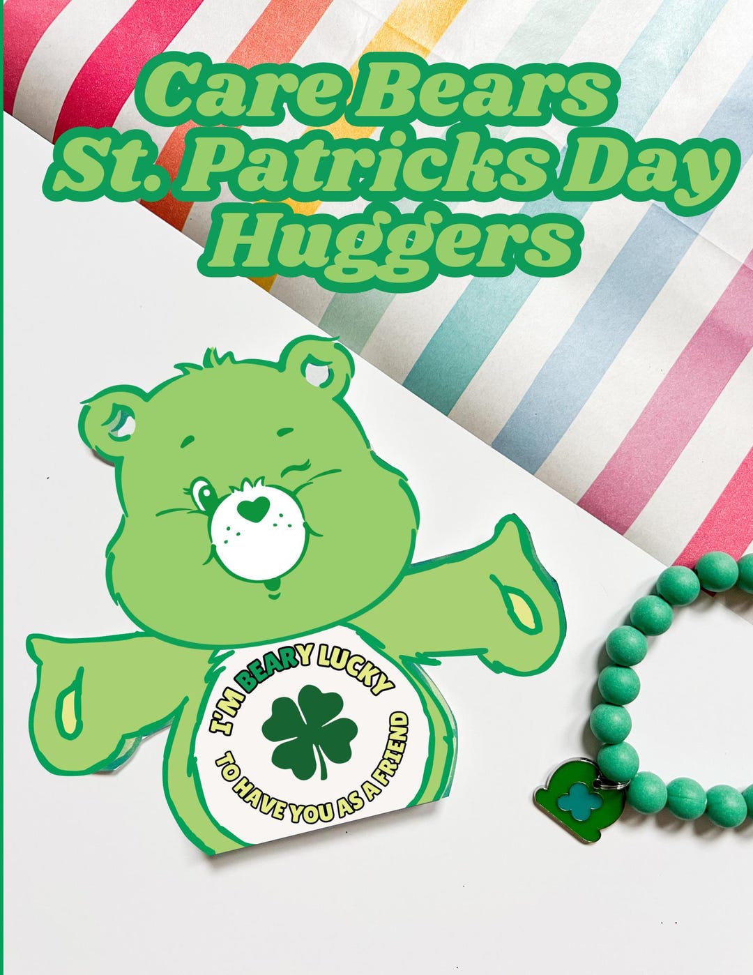 Care Bears St. Patricks Day Hugger, Student Holiday Printable Tag ...
