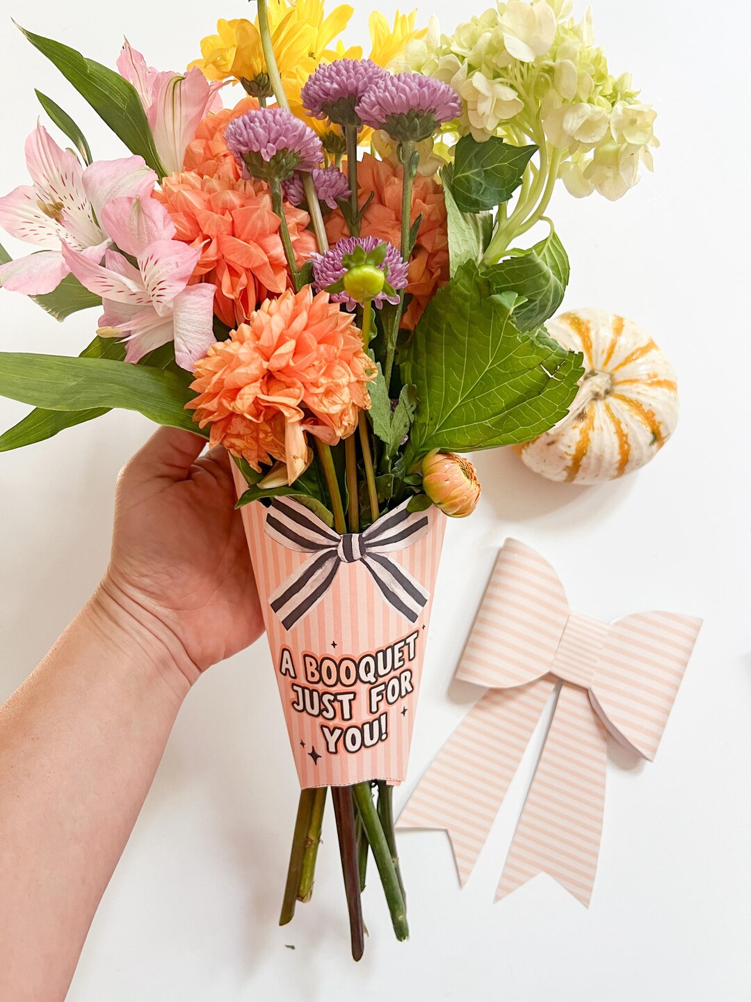 Halloween Booquet Printable, Flower Bouquet Holder (digital Download ...