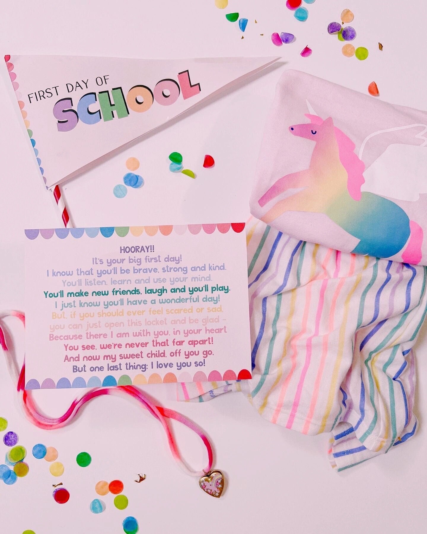 First Day of School Locket Poem Print - Etsy