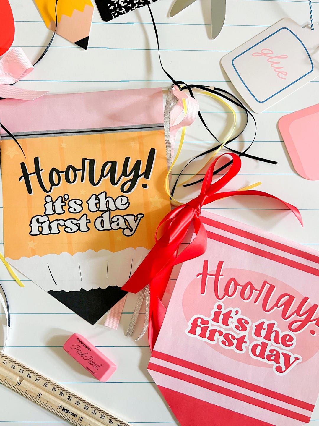 Back to School Mini Banner Flags, Printable Party Decor (digital ...