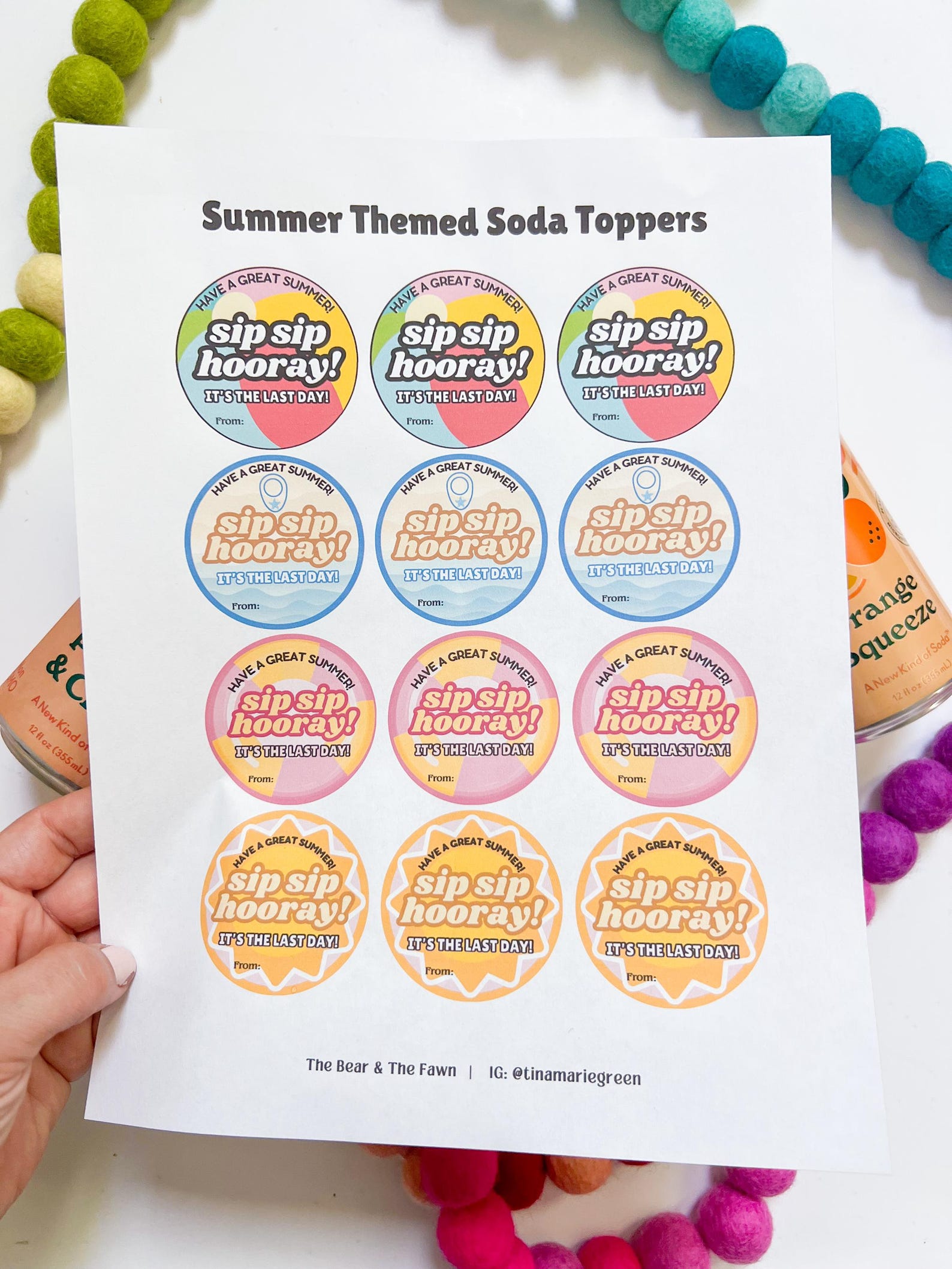 Summer Themed Soda Pop Can Printable, End of School Year Themed Pop ...