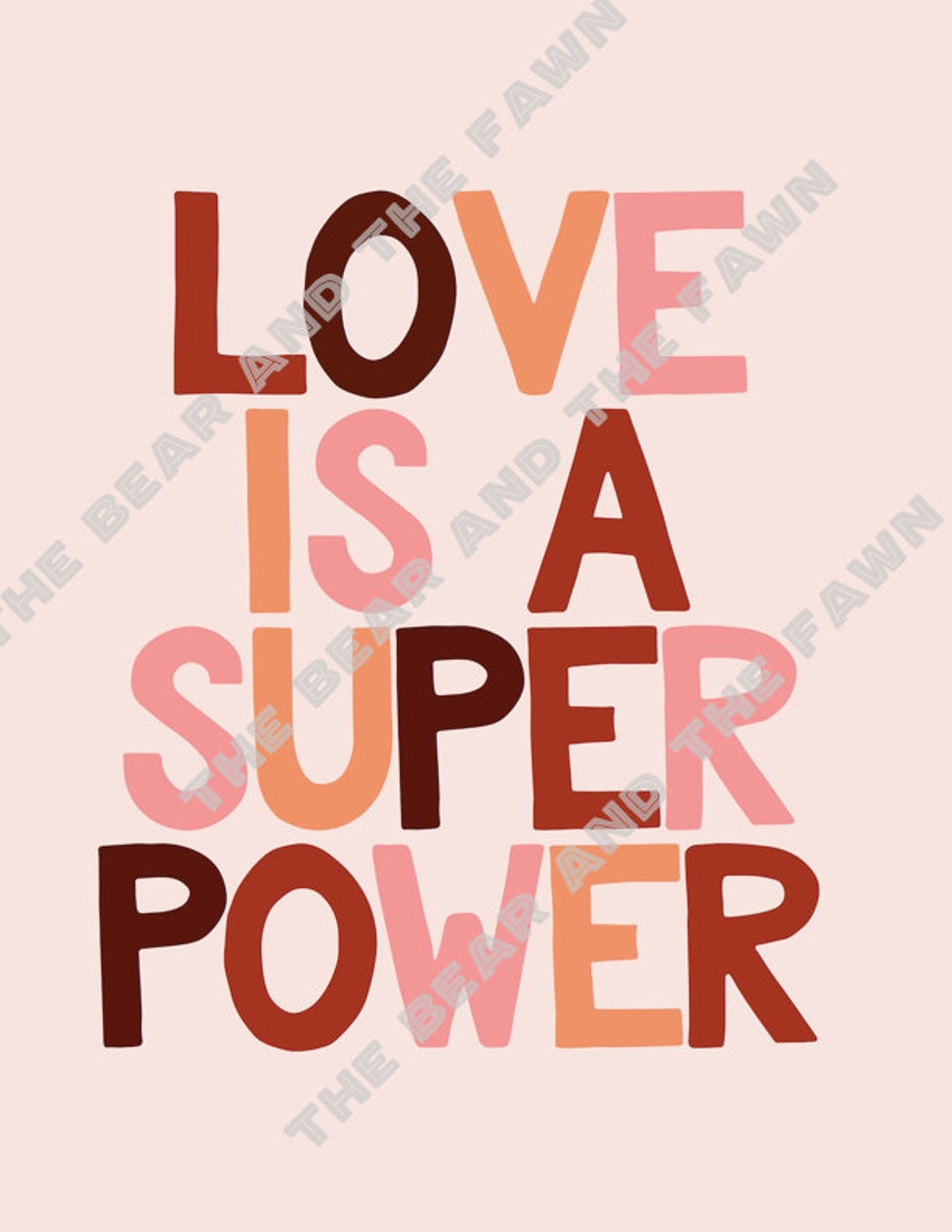 LOVE IS A SUPERPOWER Digital Print - Etsy