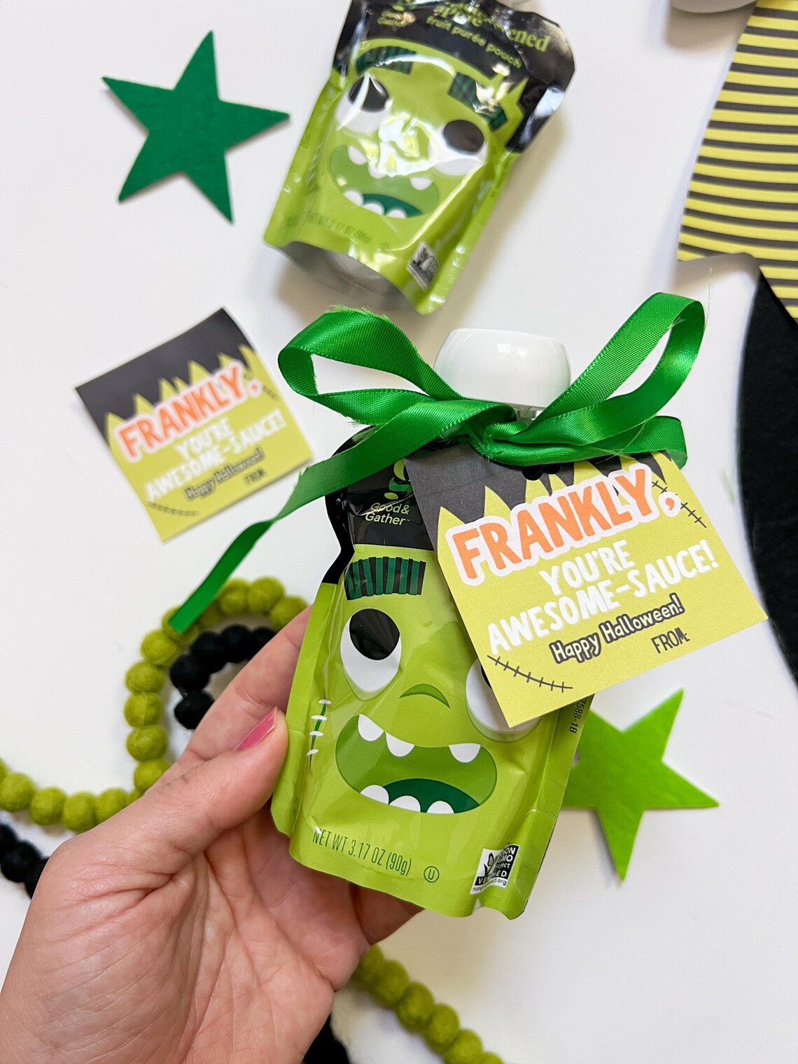 Halloween Applesauce Tags, Customizable Student Printable, Applesauce ...