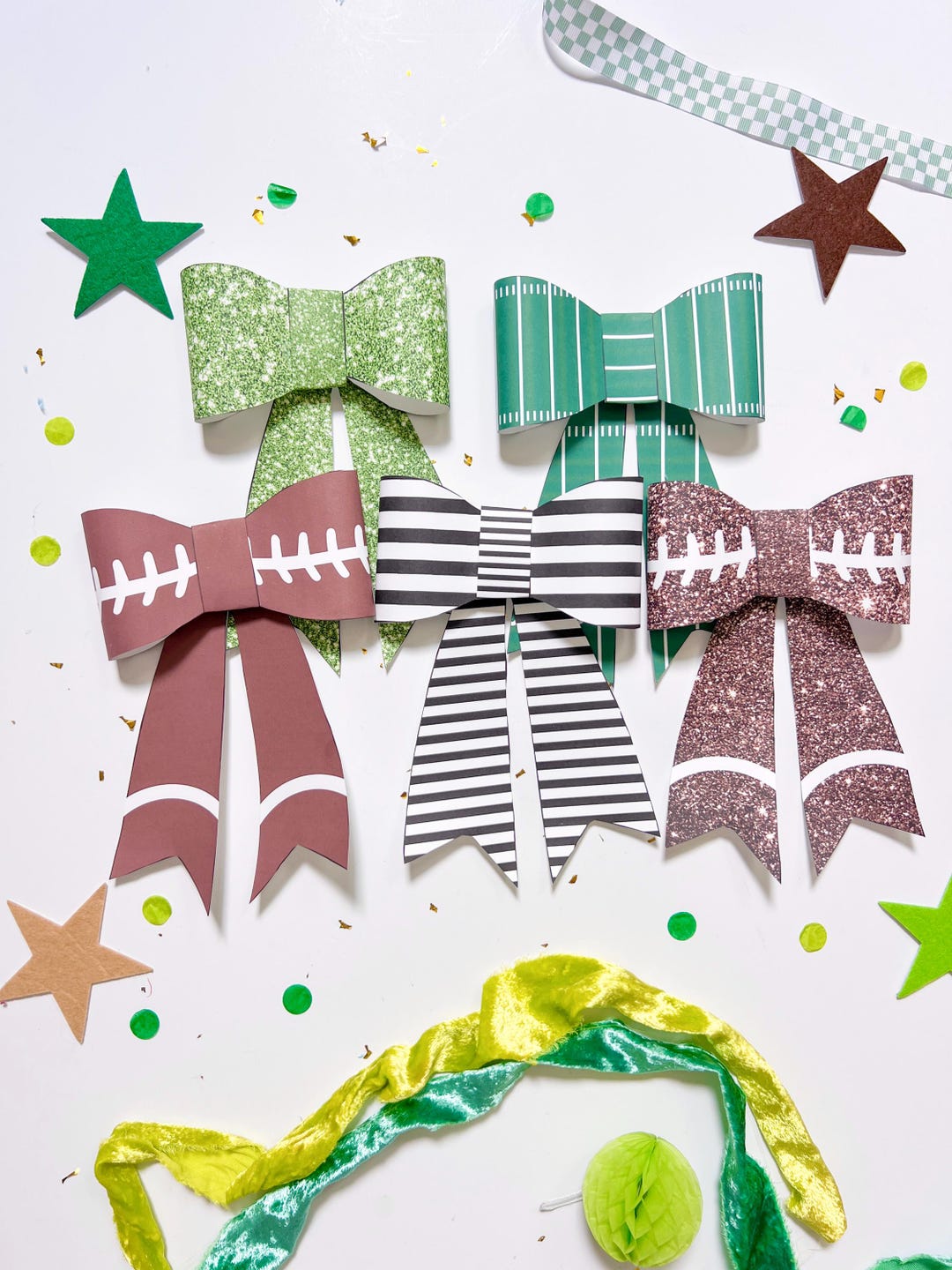 Printable Football Themed Bows, Bulletin Board Bow Accents, Fall Decor ...