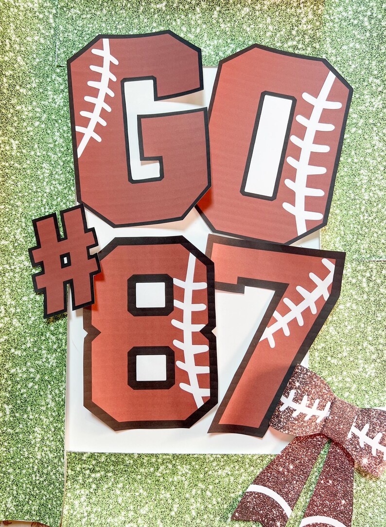 Football Theme Printable Letters & Numbers, Bulletin Board and Locker ...