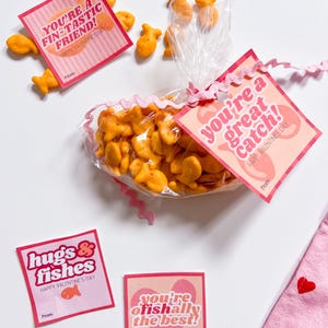 Goldfish Valentines Printable, Student Holiday Printable Tag, Kids ...