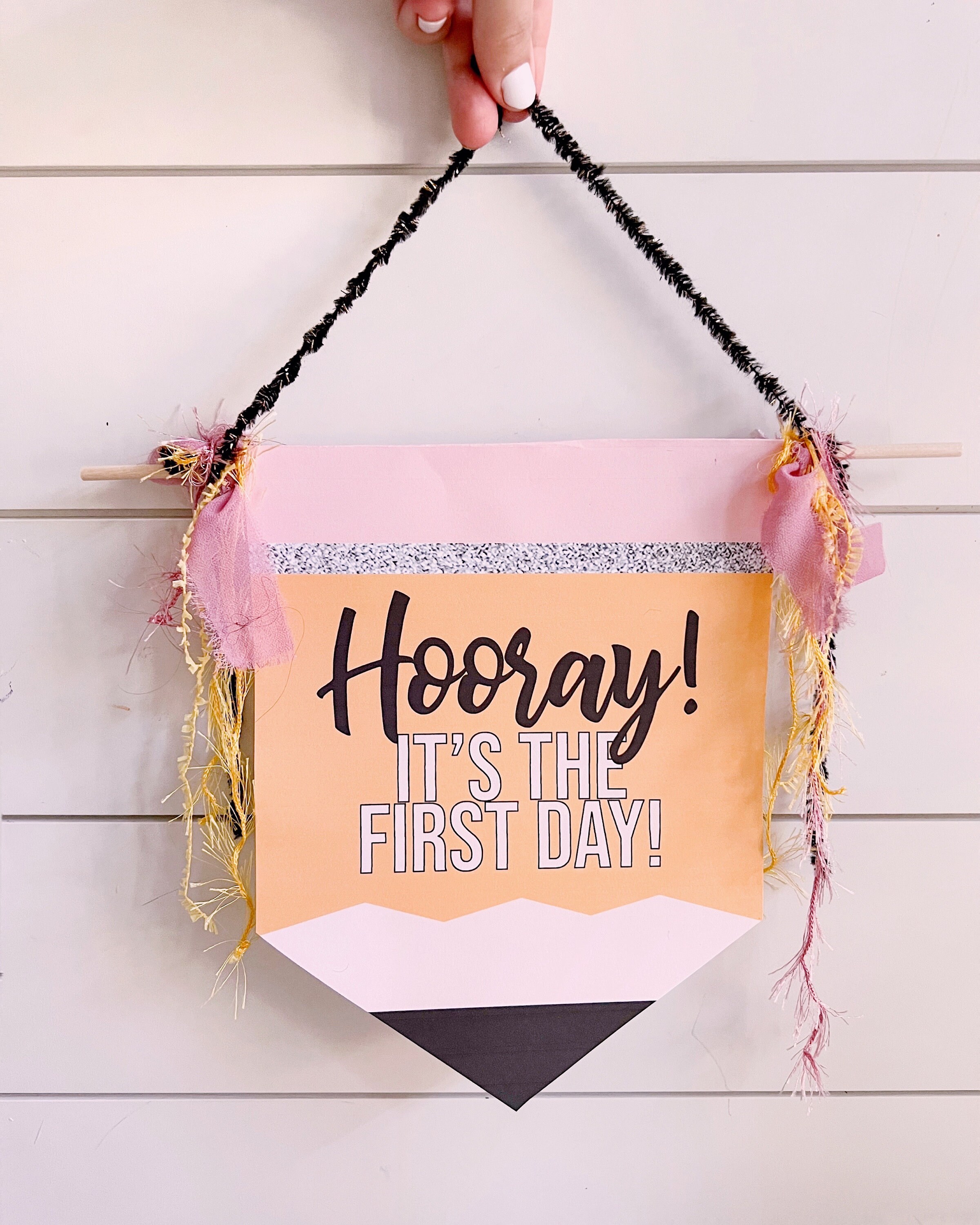 First Day of School Printable Wall Hanging, Printable Flag, Back to ...