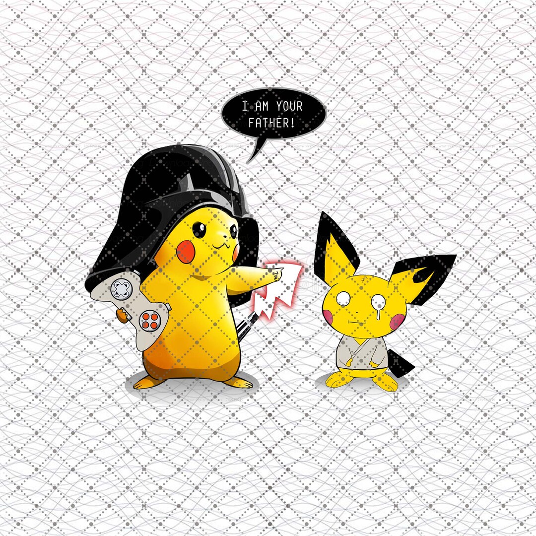 Pichu & Pikachu Darth Vader PNG, Funny Pokemon PNG, Pikachu Dad ...