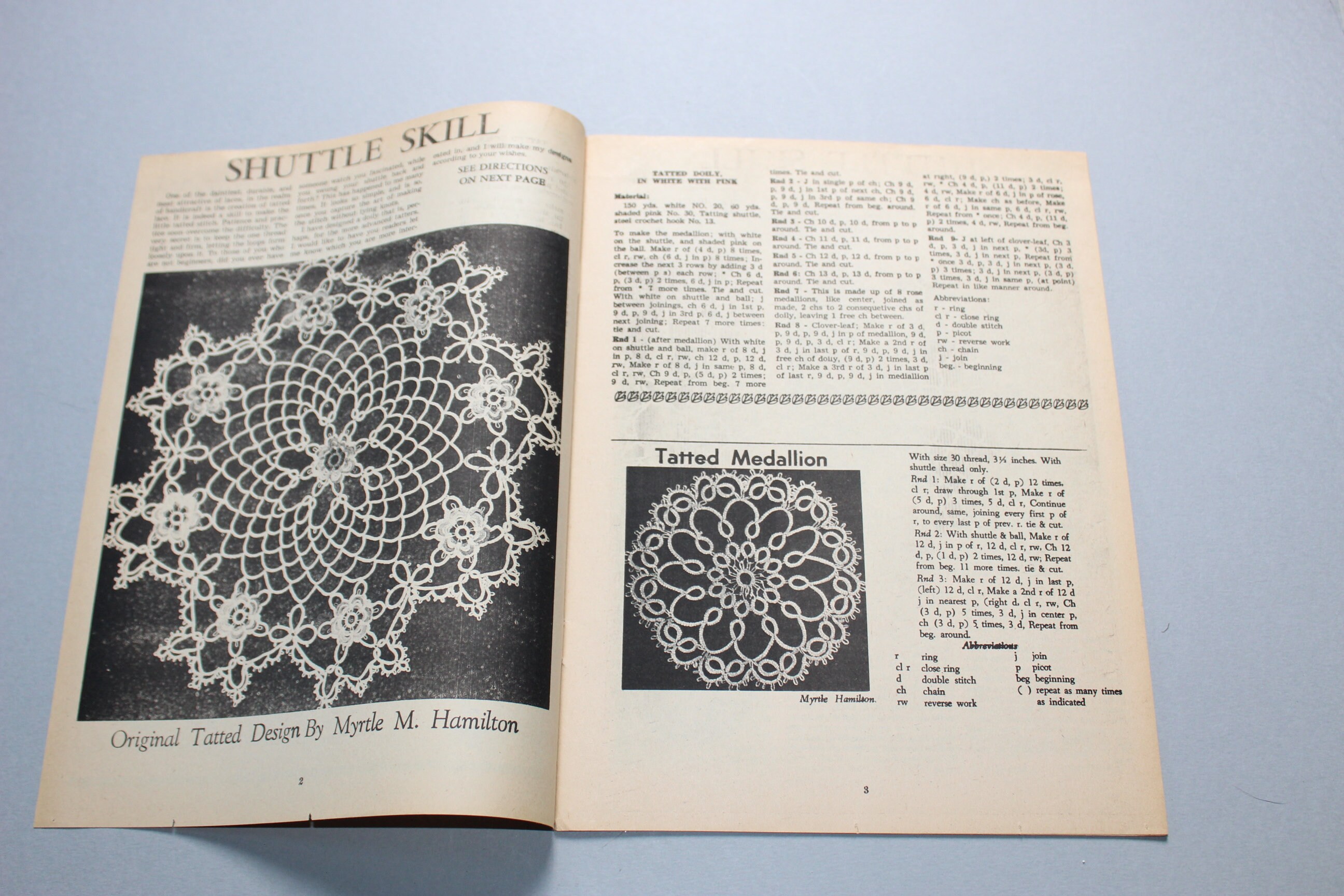 1970 Blue Ribbon Patterns for Tatting P-490 Tatting Edgings Doilies ...