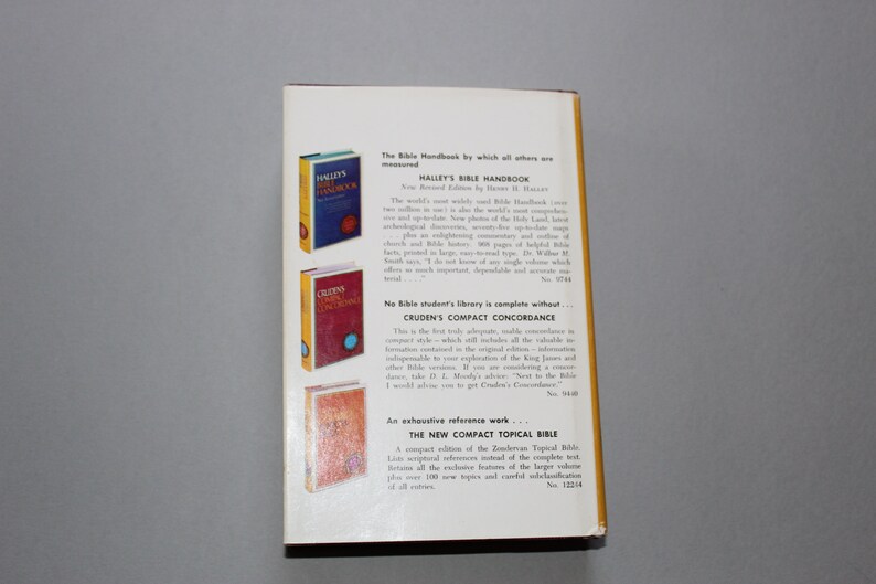1975 Cruden's Compact Concordance Bible Handbook Reference Book Key ...