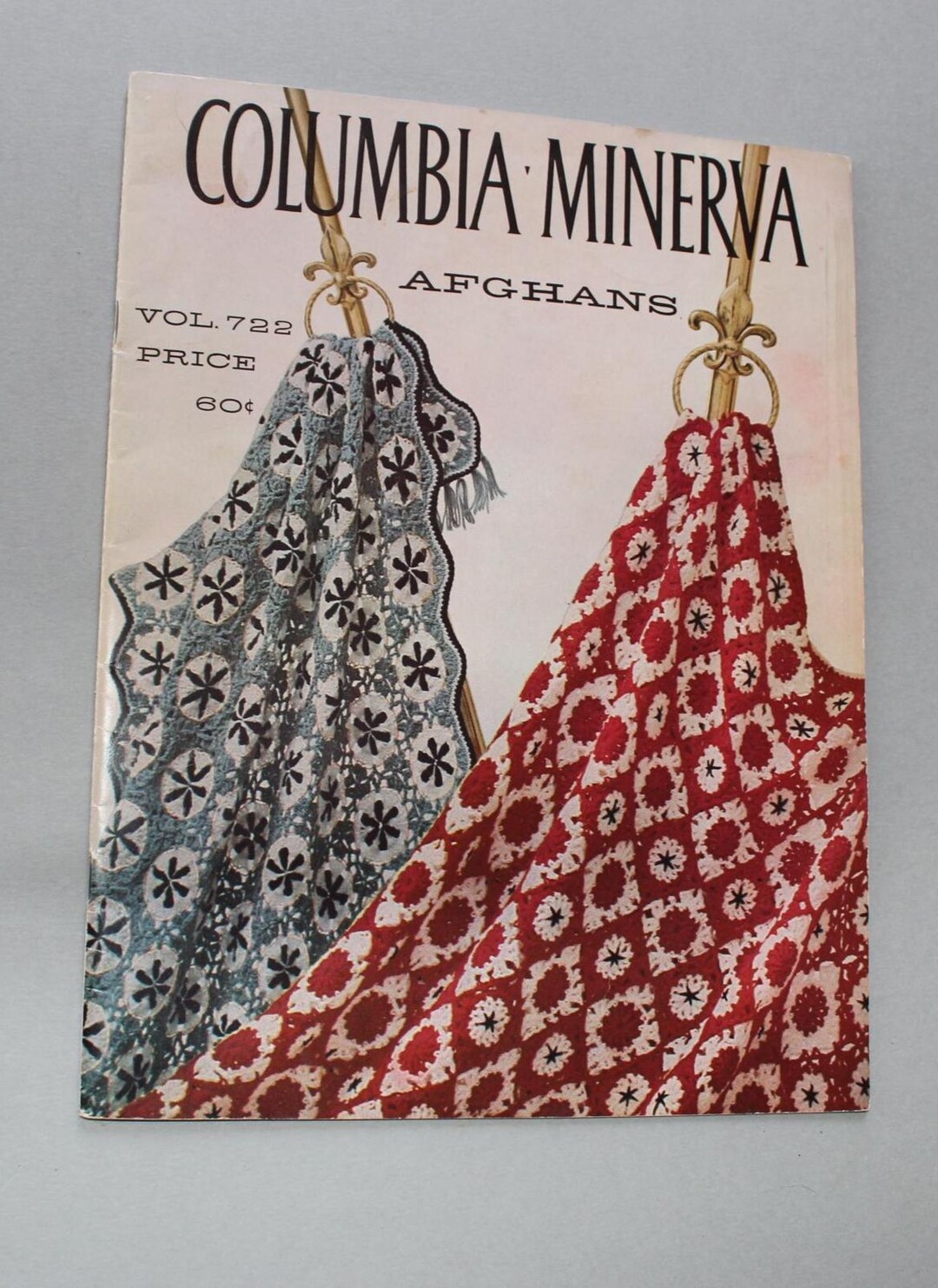 1960s Columbia Minerva Afghan Book No. 722 Knitting Crochet Pattern ...