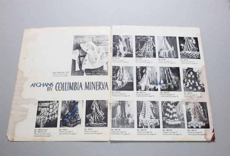 1960s Afghans by Columbia Minerva Book No. 742 Blankets Throws Knitting ...