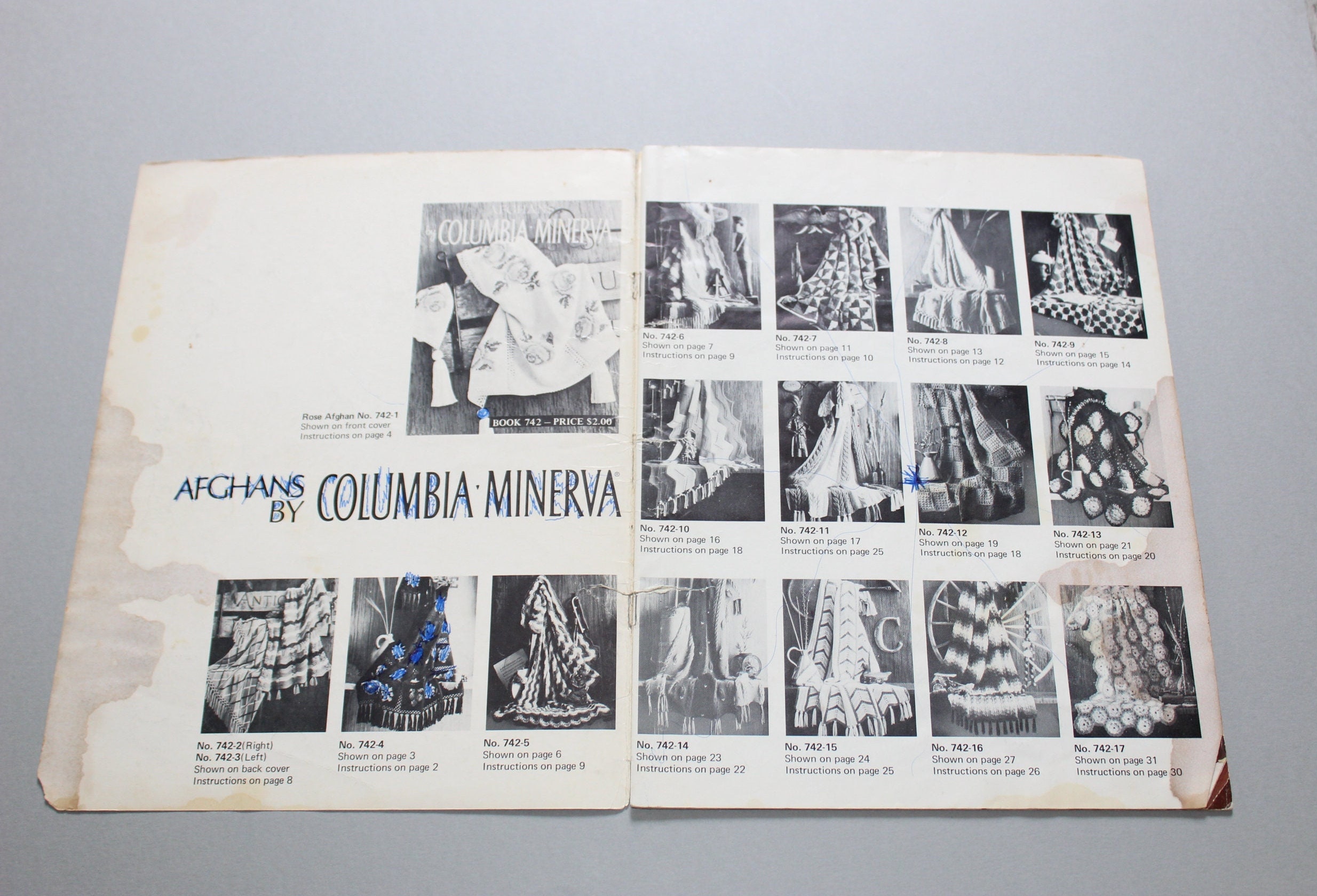 1960s Afghans by Columbia Minerva Book No. 742 Blankets Throws Knitting ...
