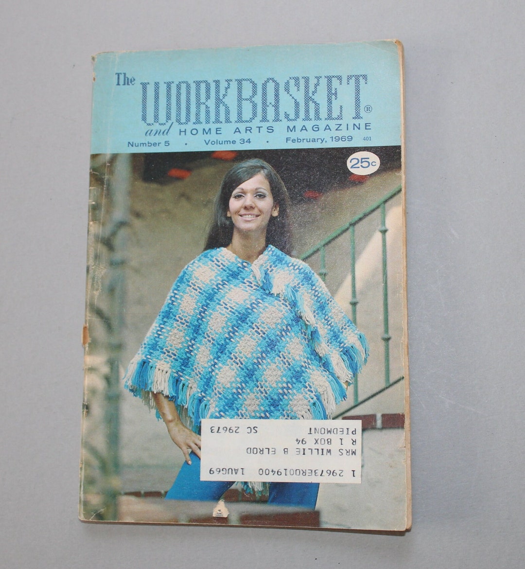 February 1969 the Workbasket Magazine Number 5 Volume 34 Knit Crochet ...