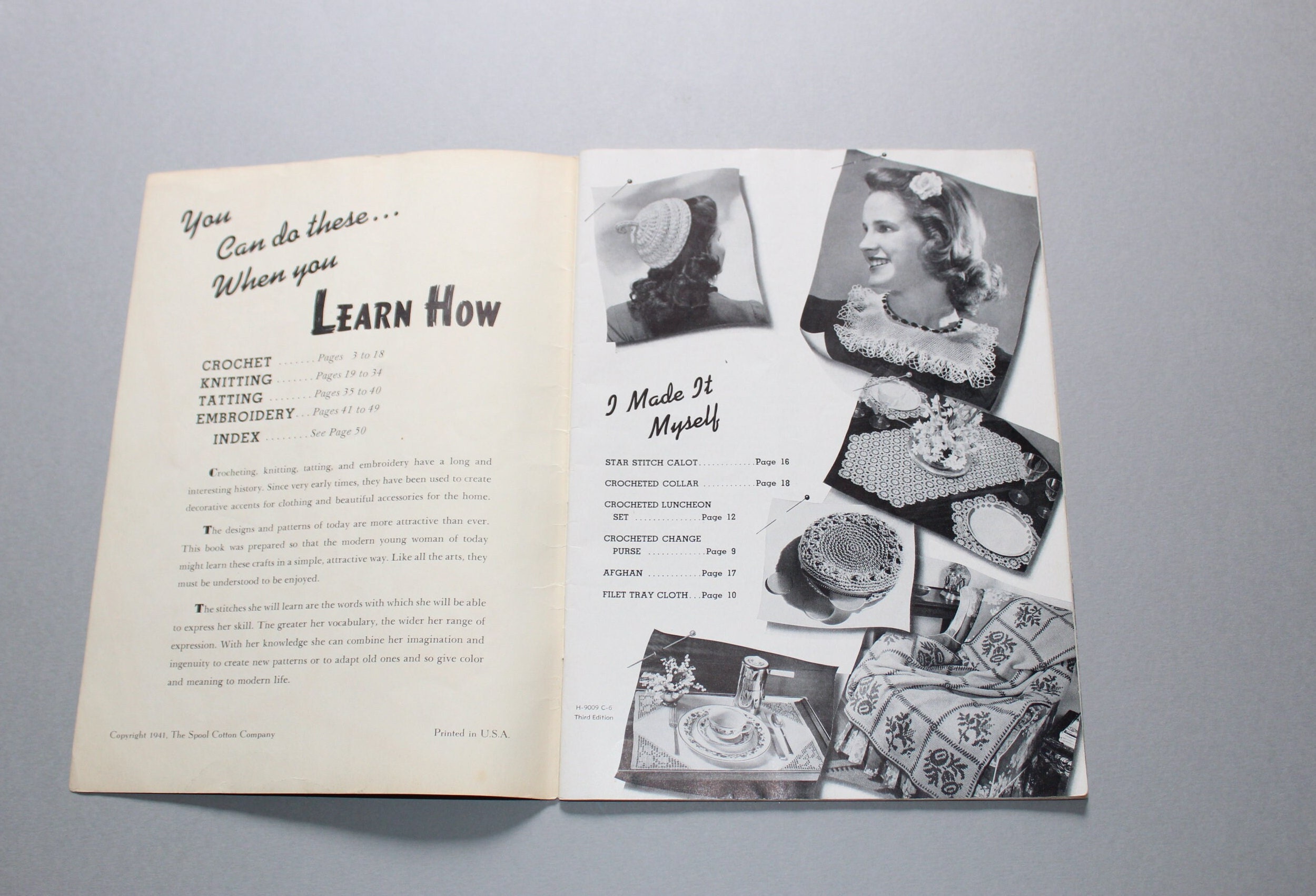 1941 Learn How Book No. 170 Crochet Knit Tatting Stitch Pattern ...