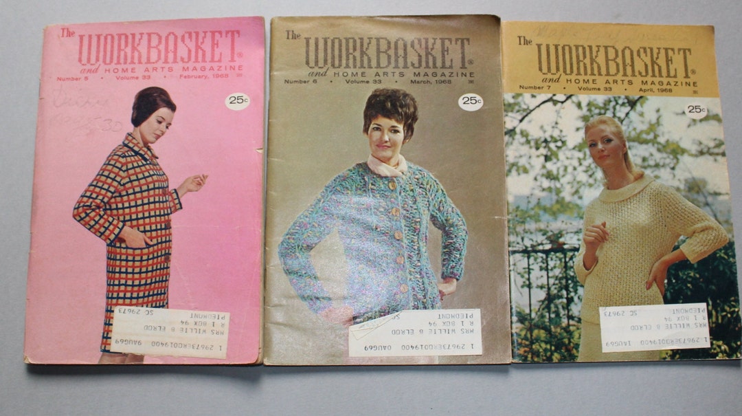 1968 Lot of 3 the Workbasket & Home Arts Magazine Book for Crafts ...