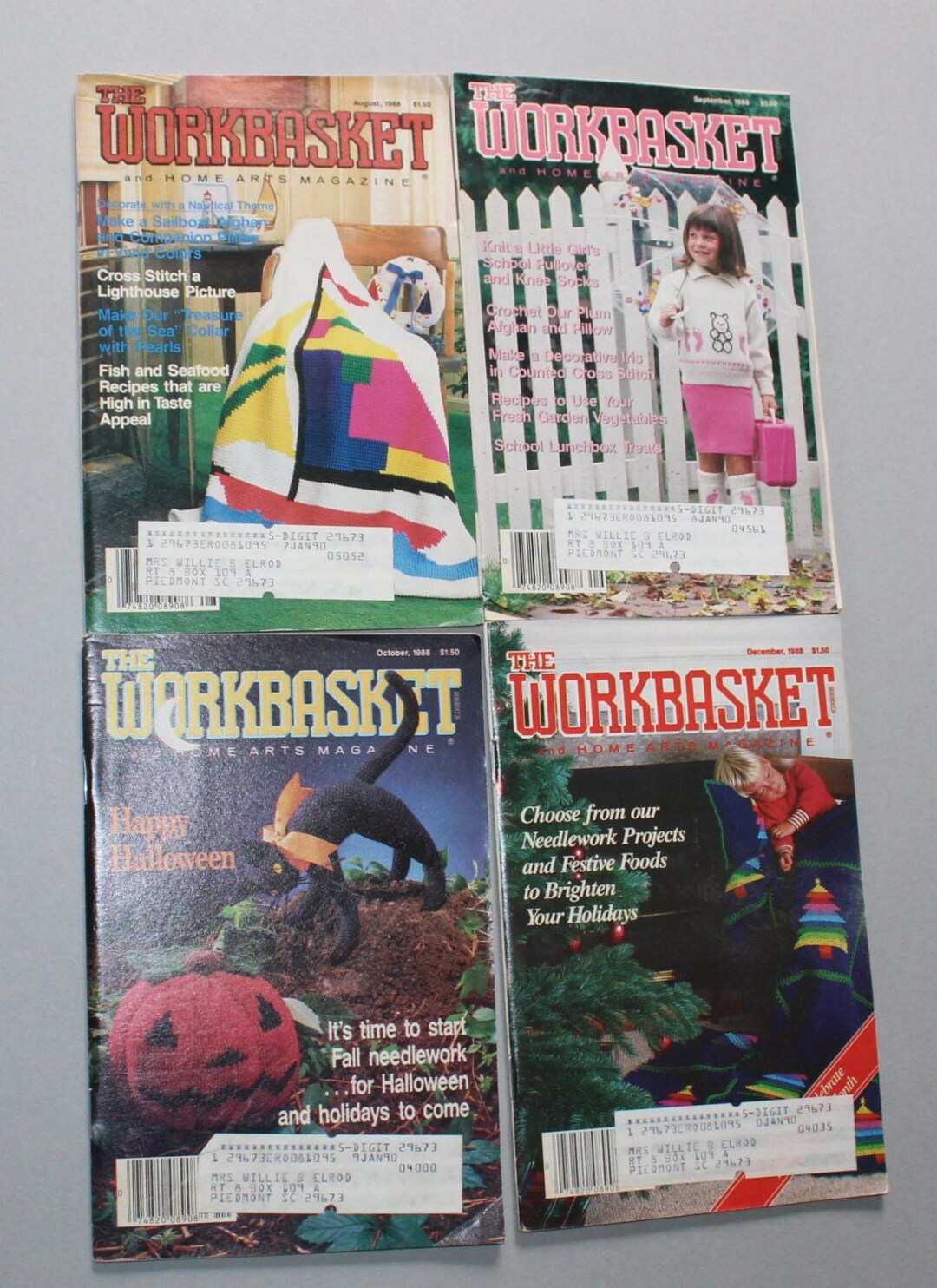 1988 Lot of 4 the Workbasket & Home Arts Magazine Book for Crafts ...