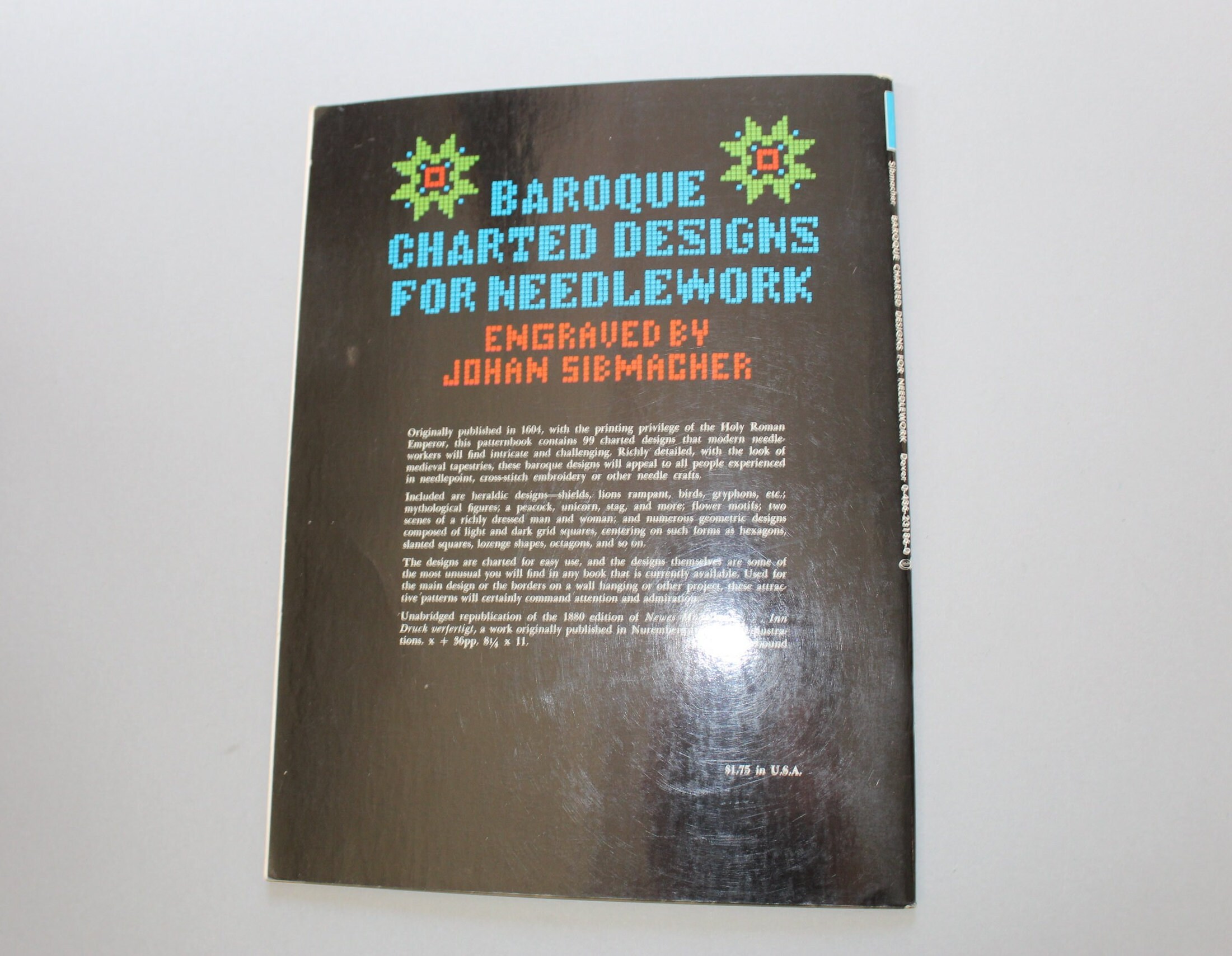 1975 Baroque Charted Designs for Needlework Needlepoint Embroidery ...