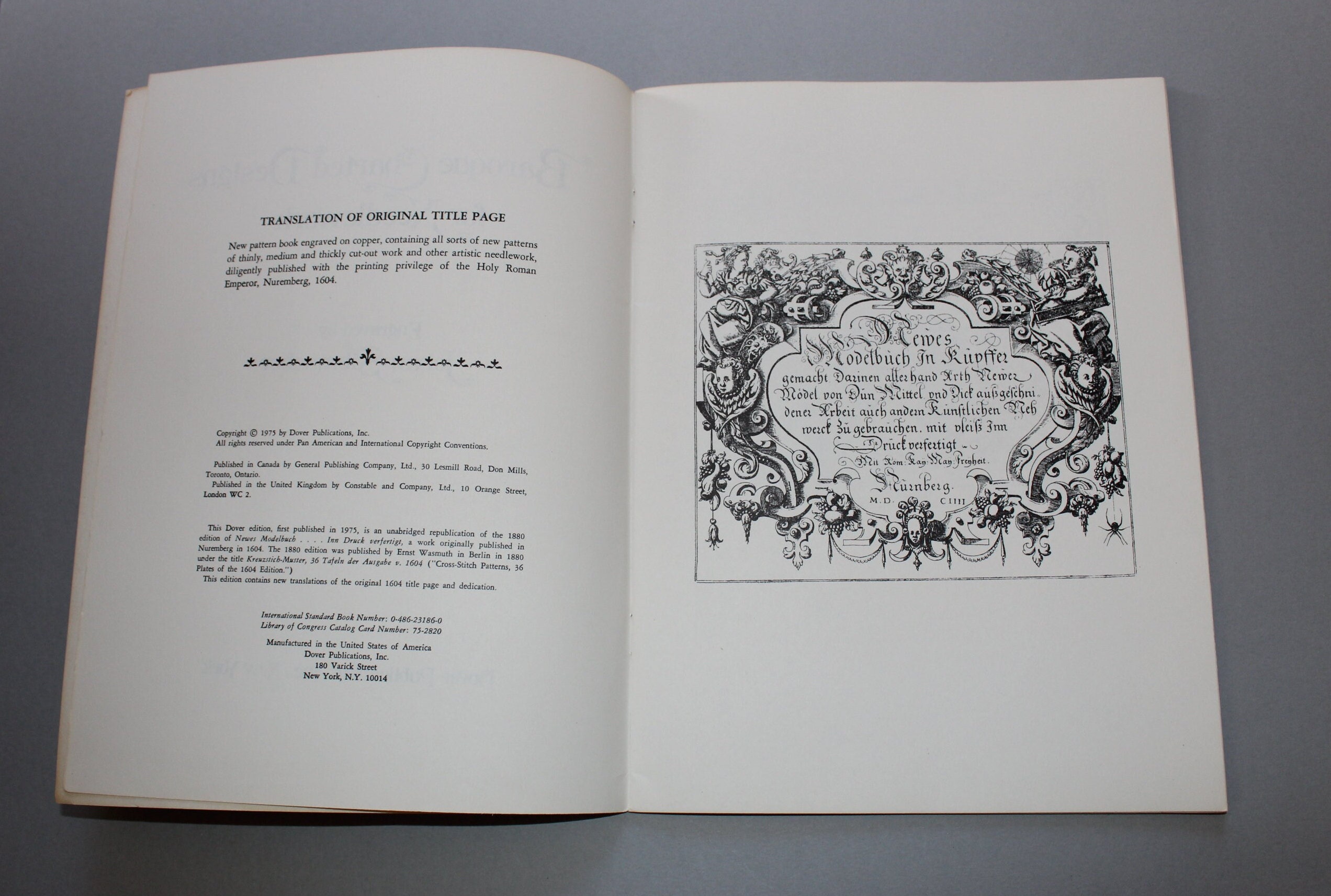 1975 Baroque Charted Designs for Needlework Needlepoint Embroidery ...