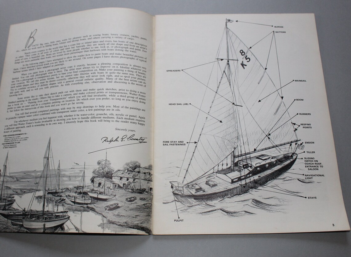 1960s How to Paint Boats No. 98 by Ralph S Coventry a Walter Foster How ...