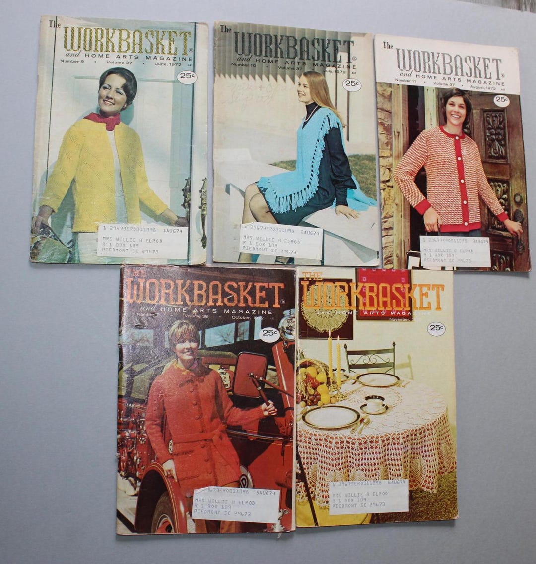 1972 Lot of 5 the Workbasket & Home Arts Magazine Book for Crafts ...