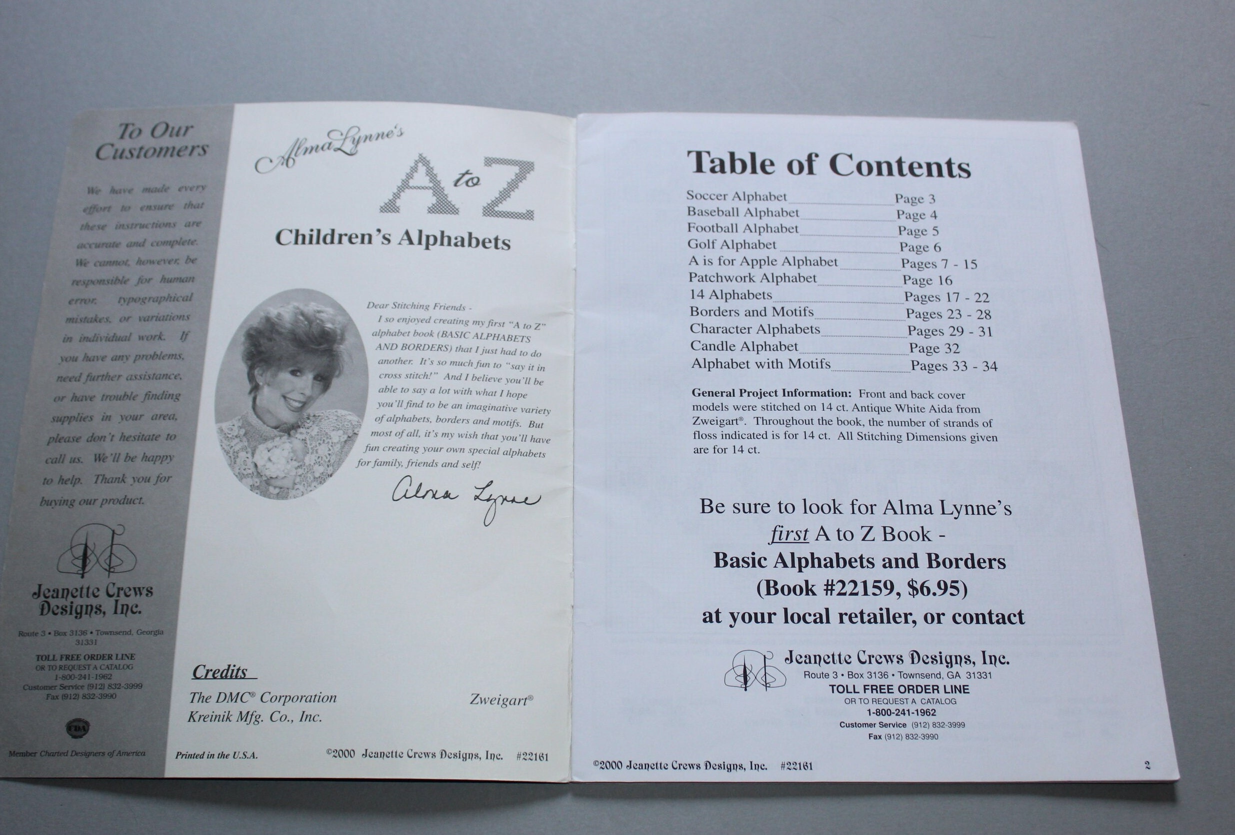 2000 Alma Lynne Designs A to Z Childrens Alphabets and Borders Counted ...