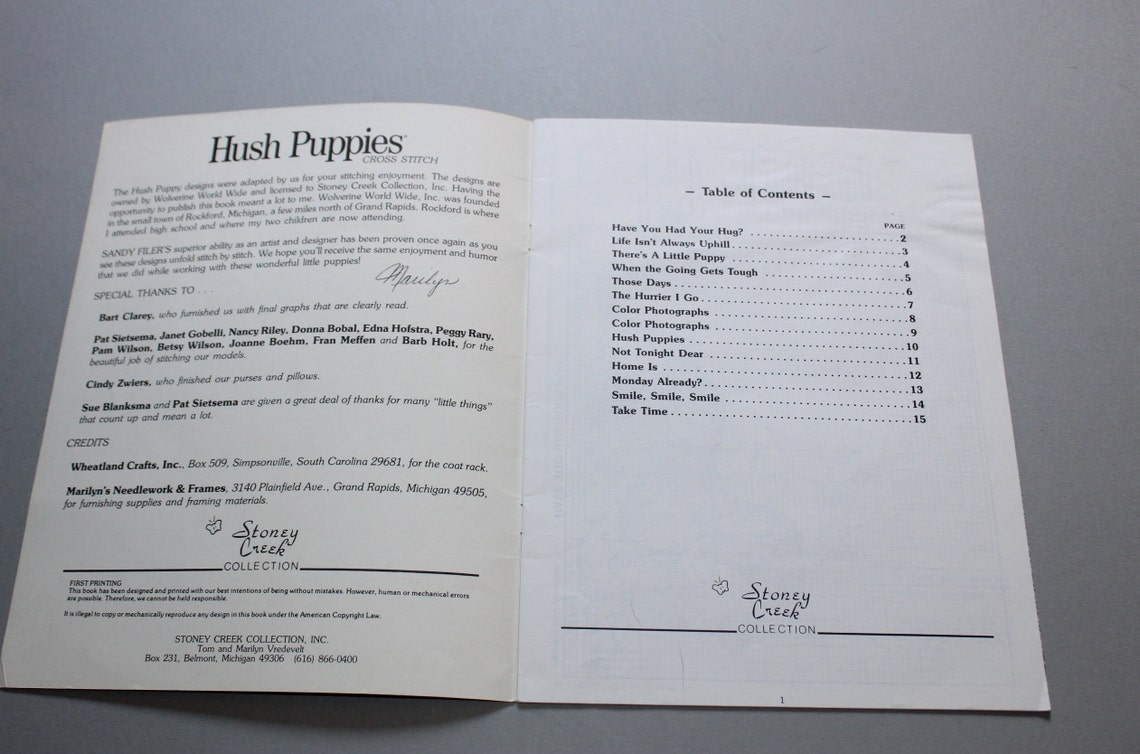 1985 Hush Puppies Book 8 Basset Hound Dog Designs Cross Stitch ...