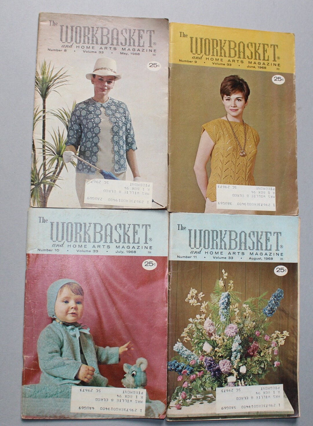 1968 Lot of 4 the Workbasket & Home Arts Magazine Book for Crafts ...