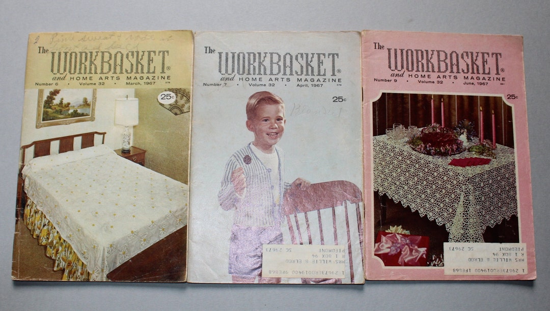 1967 Lot of 3 the Workbasket & Home Arts Magazine Book for Crafts ...