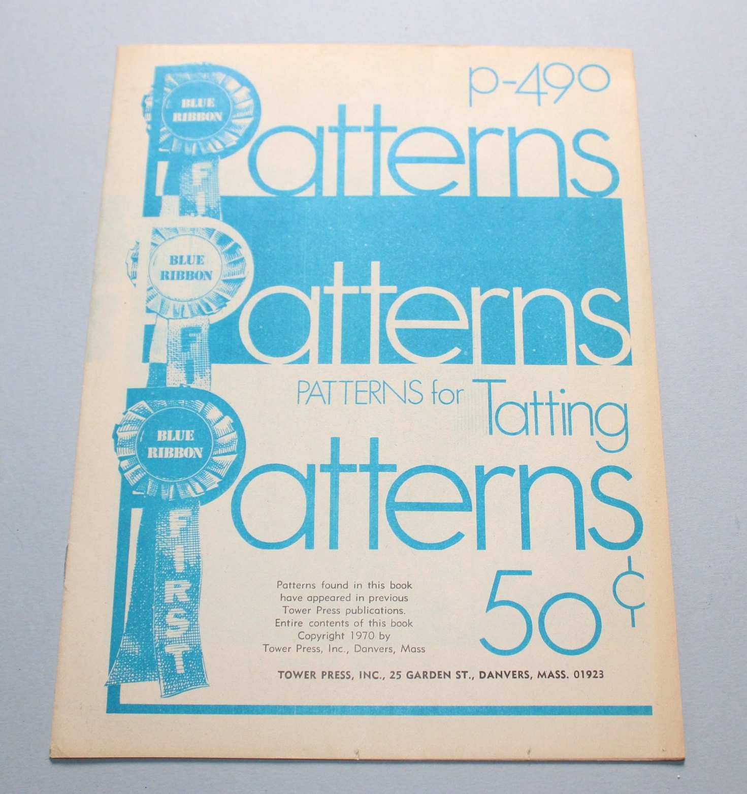 1970 Blue Ribbon Patterns for Tatting P-490 Tatting Edgings Doilies ...