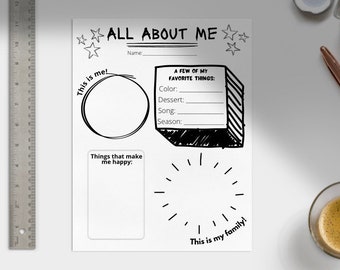 All About Me Cute Science and Space Printable - Student Favorites - Get ...