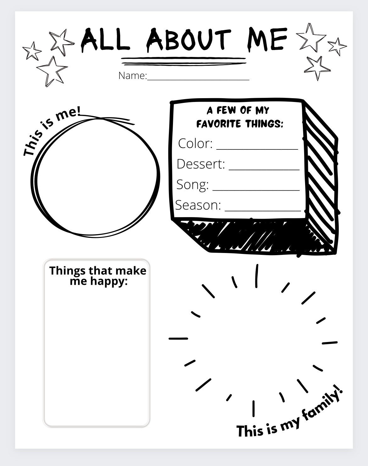 All About Me-school Questionnaire - Etsy