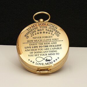Customized Engraved Compass, Gift From Mom to My Son, Personalized Son ...