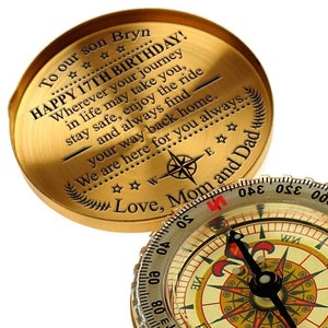 To Our Son 18th Birthday Gift, Custom Name Mens Compass, Personalized ...