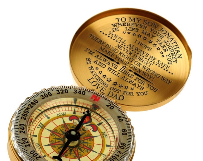 Engraved Compass Personalized Compass Mens Gift to My Son | Etsy