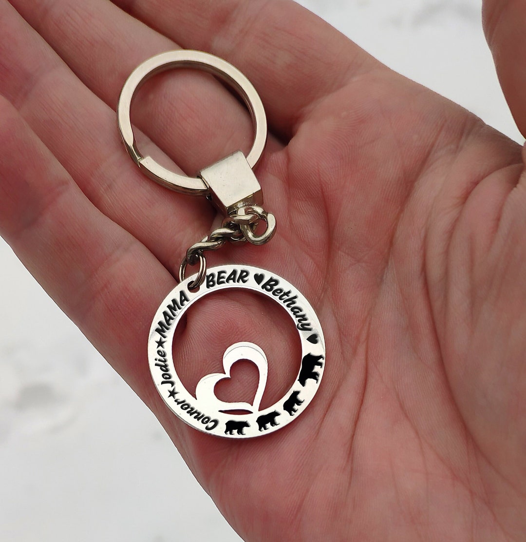 Mama Bear Keychain, Mom Birthday Gift, Sons for Mom Custom Gift ...