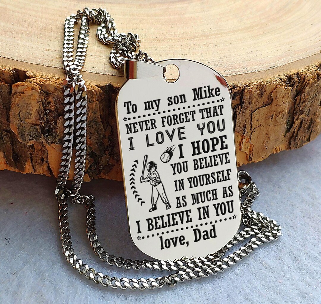 Son Army Dog Tag, to My Son Birthday Gift, Mens Engraved Necklace ...