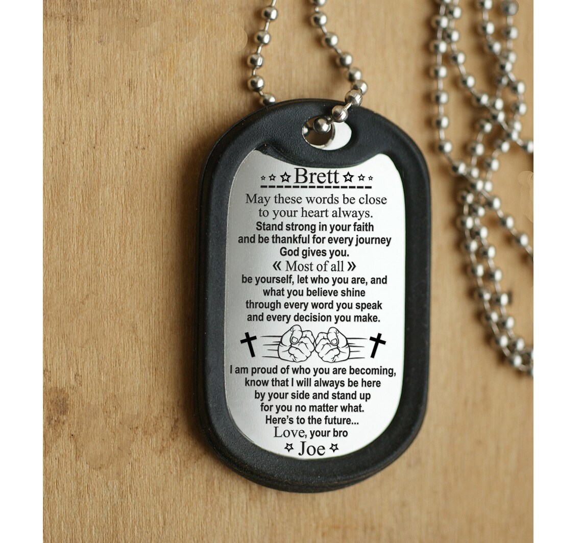 Custom brother Gift mens army Dog tag brother sister gift | Etsy