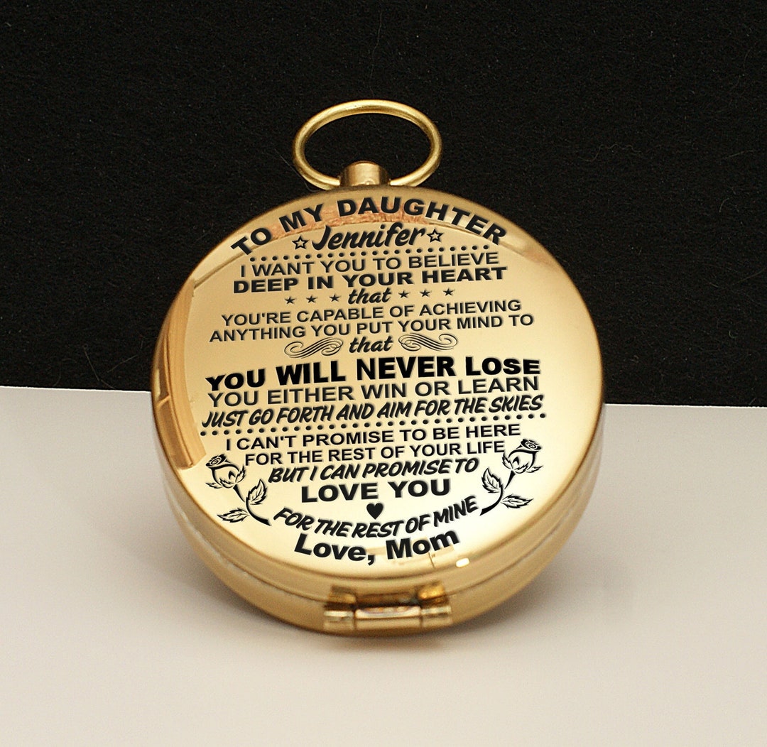 Engraved Compass, to My Daughter Gift, My Daughter Mom Gift, Custon ...