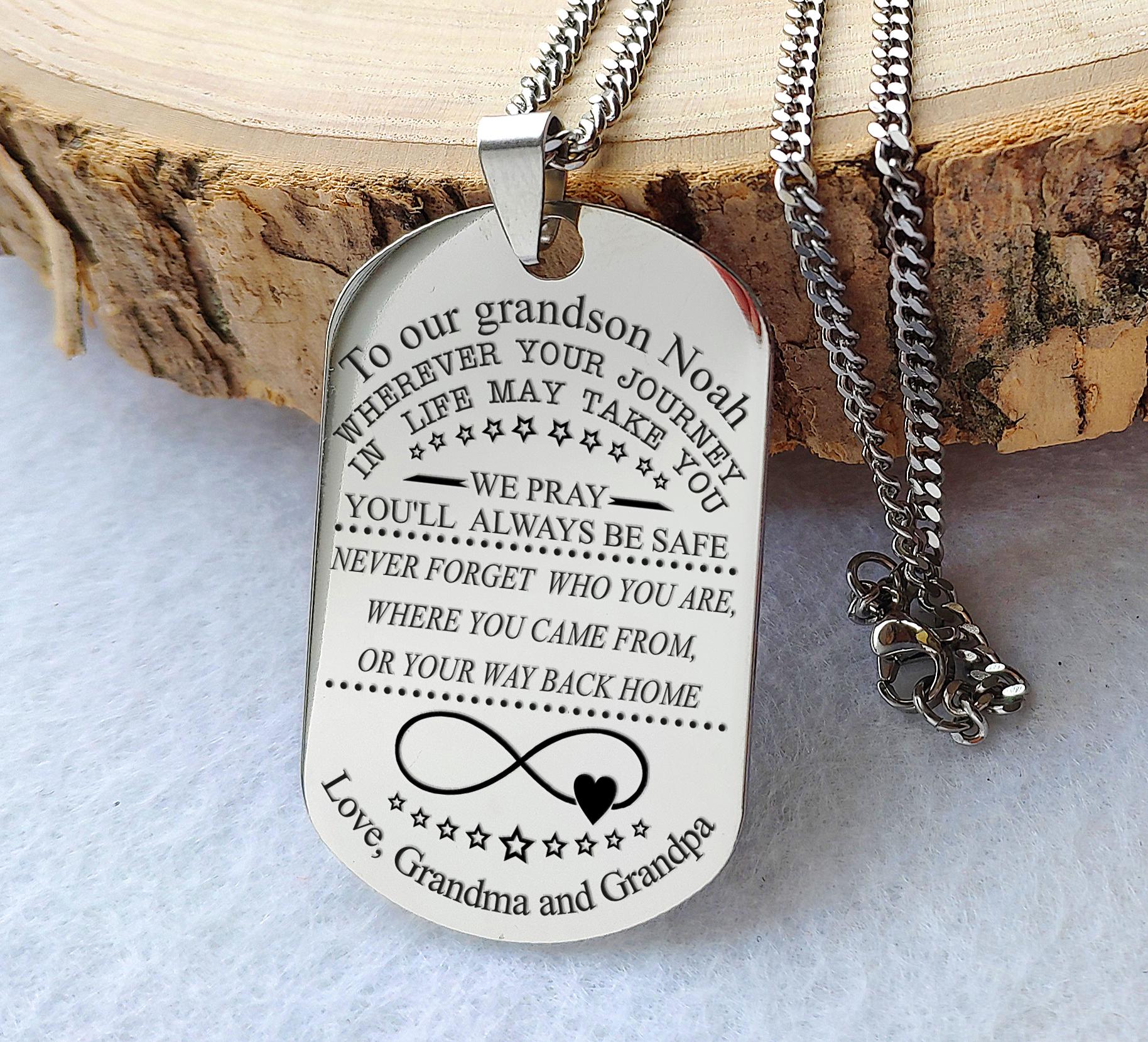 Our Grandson Dog Tag, to Our Grandson Birthday Gift, Mens Pendant ...