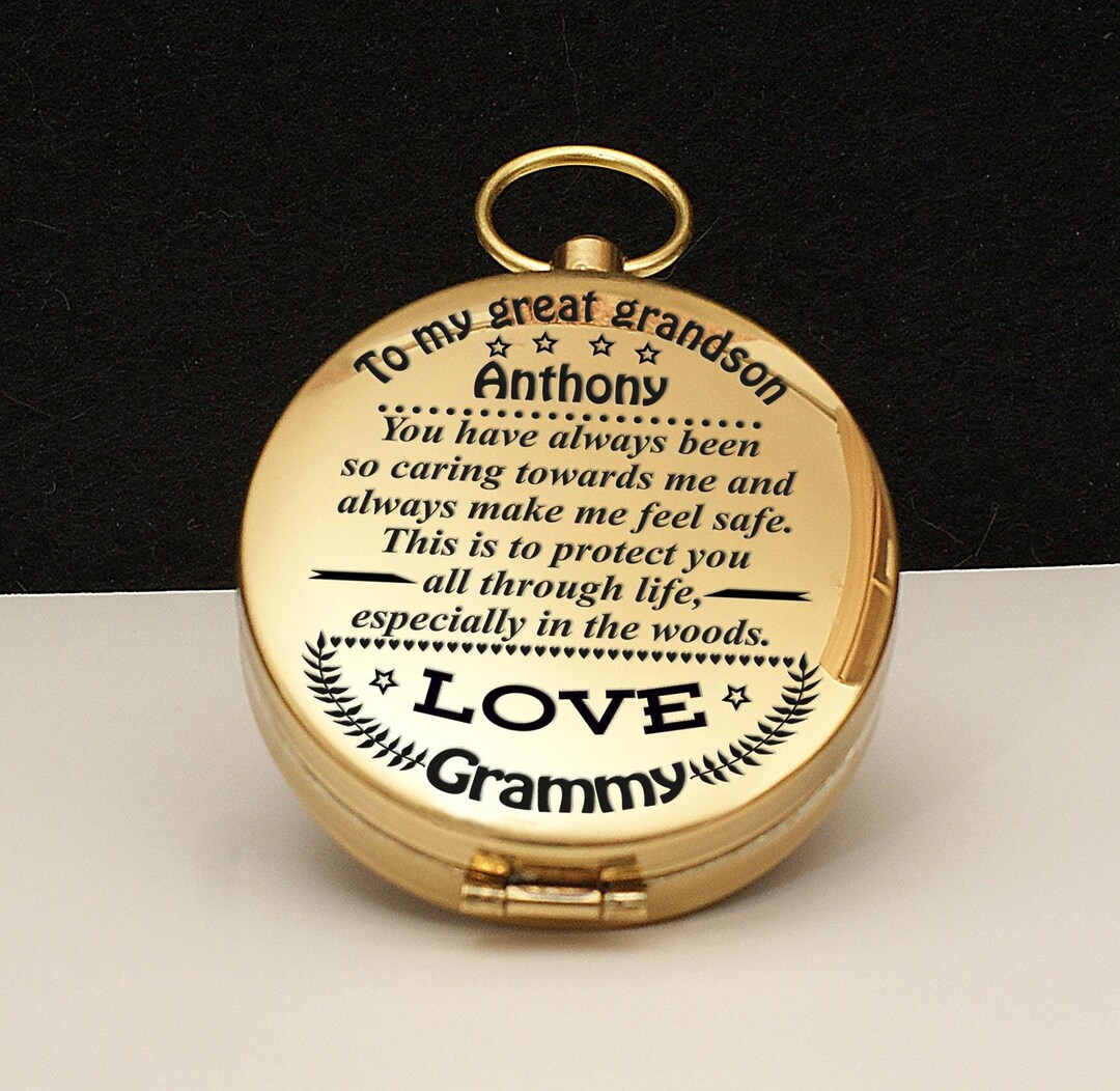 Customized Great-grandson Compass, Great-grandson Gift From Grandma ...