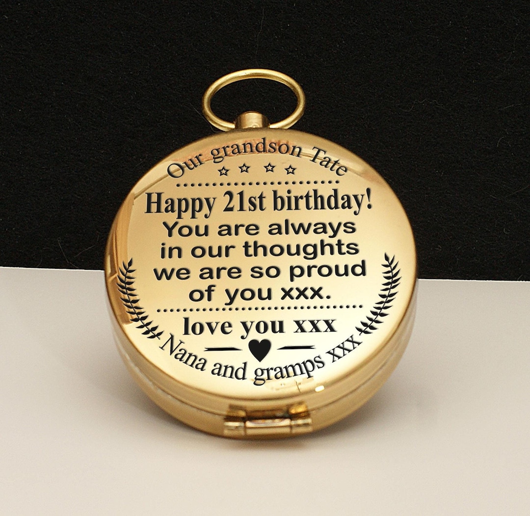 To Our Grandson 21st Birthday, Custom Name Mens Compass, Personalized ...