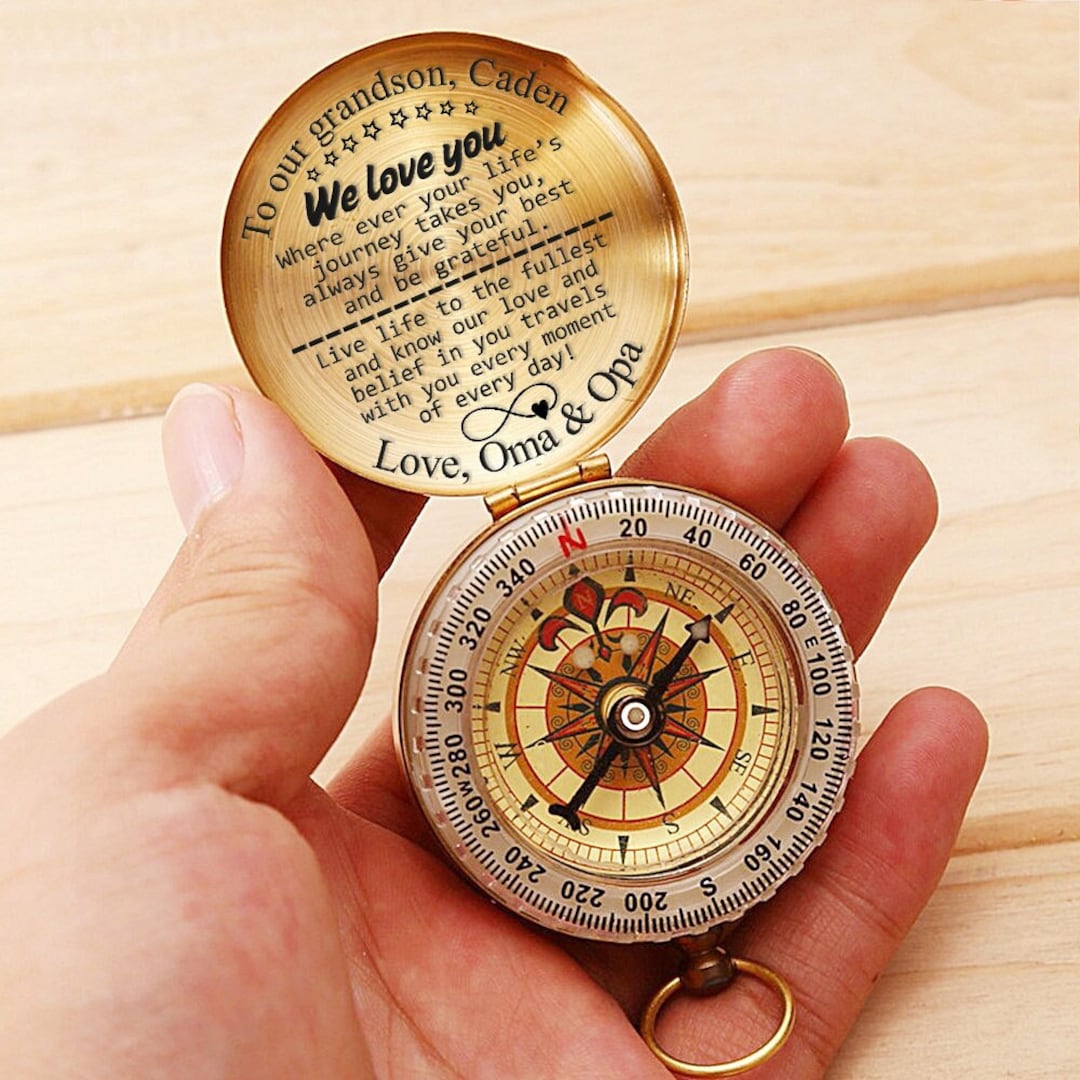 Men's Compass, Work Compass, to Our Grandson Gift, Oma Opa Gift ...