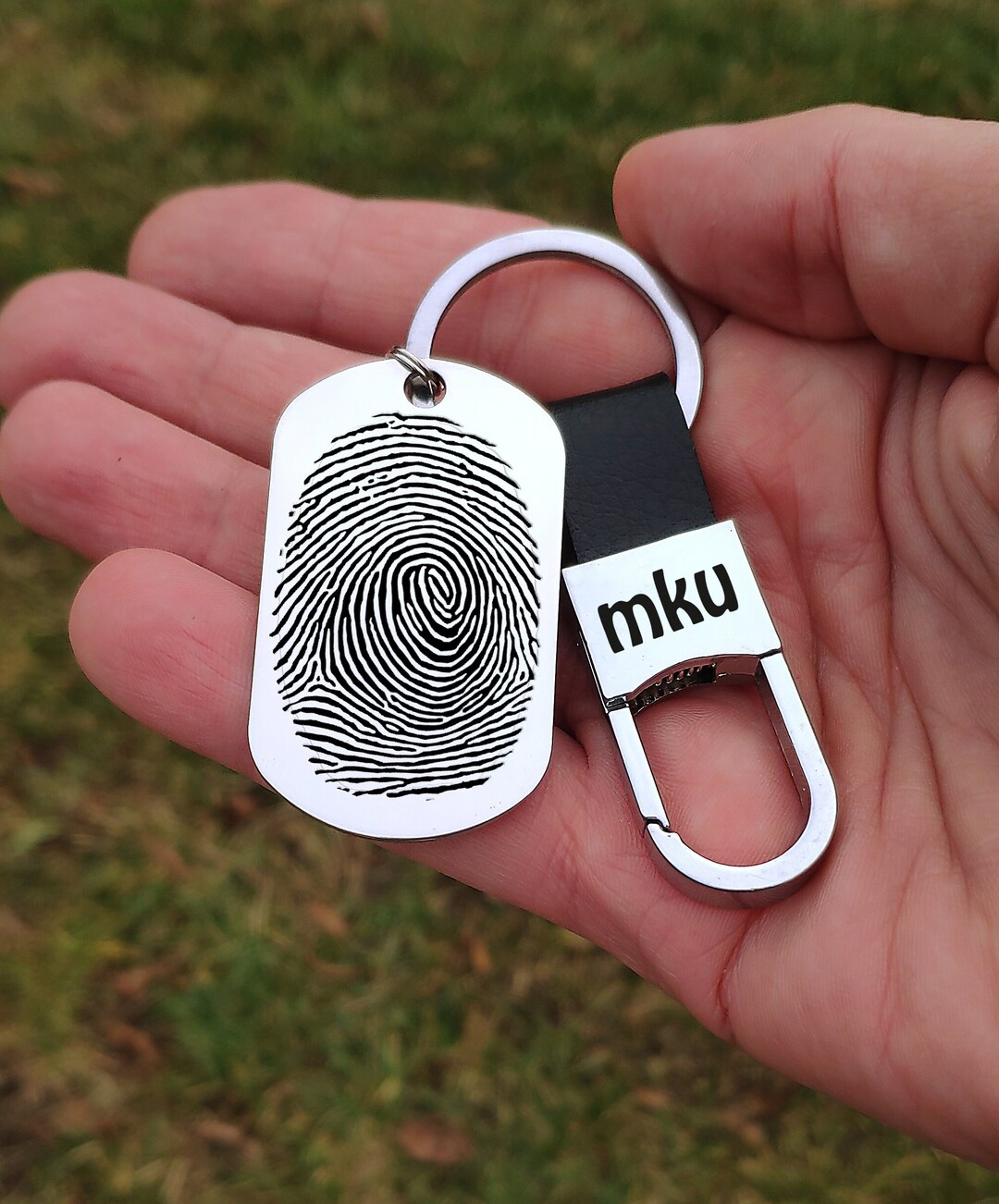Fingerprint Husband, Man Gift, Custom Print Engraved, Mens Keychain ...