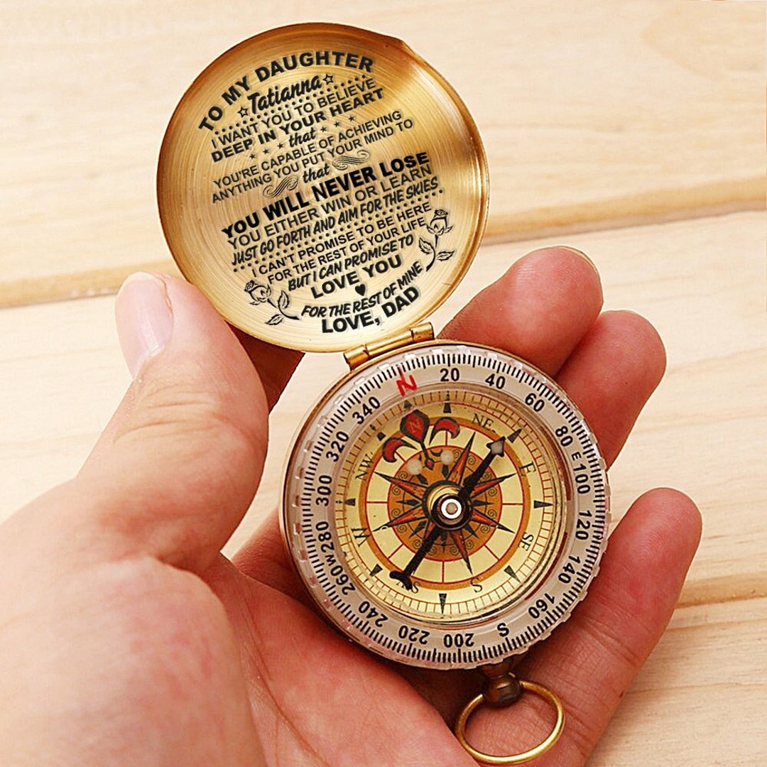 Engraved Compass To My Daughter T Idea My Daughter Mam Dad T Custon Compass Grandson