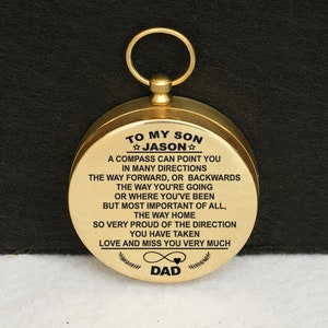 Engraved to My Son Compass to My Stepson Bonus Dad Gift Idea My Son Mam ...